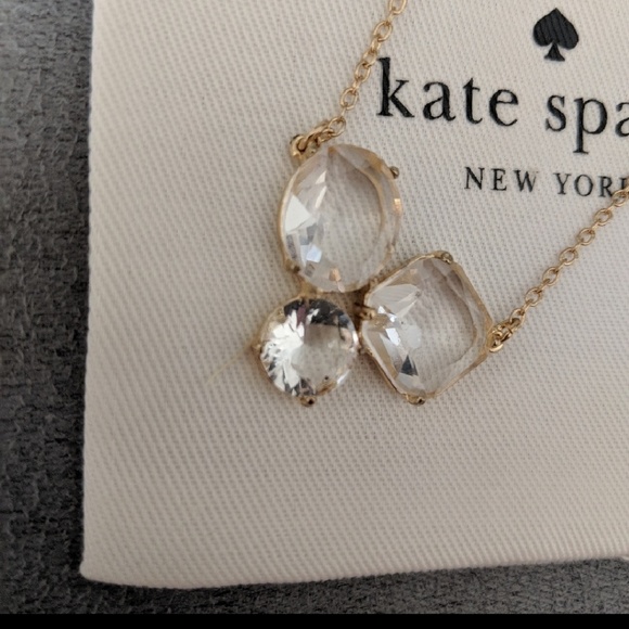kate spade | Jewelry | New Kate Spade 3 Gem 2k Gold Necklace | Poshmark
